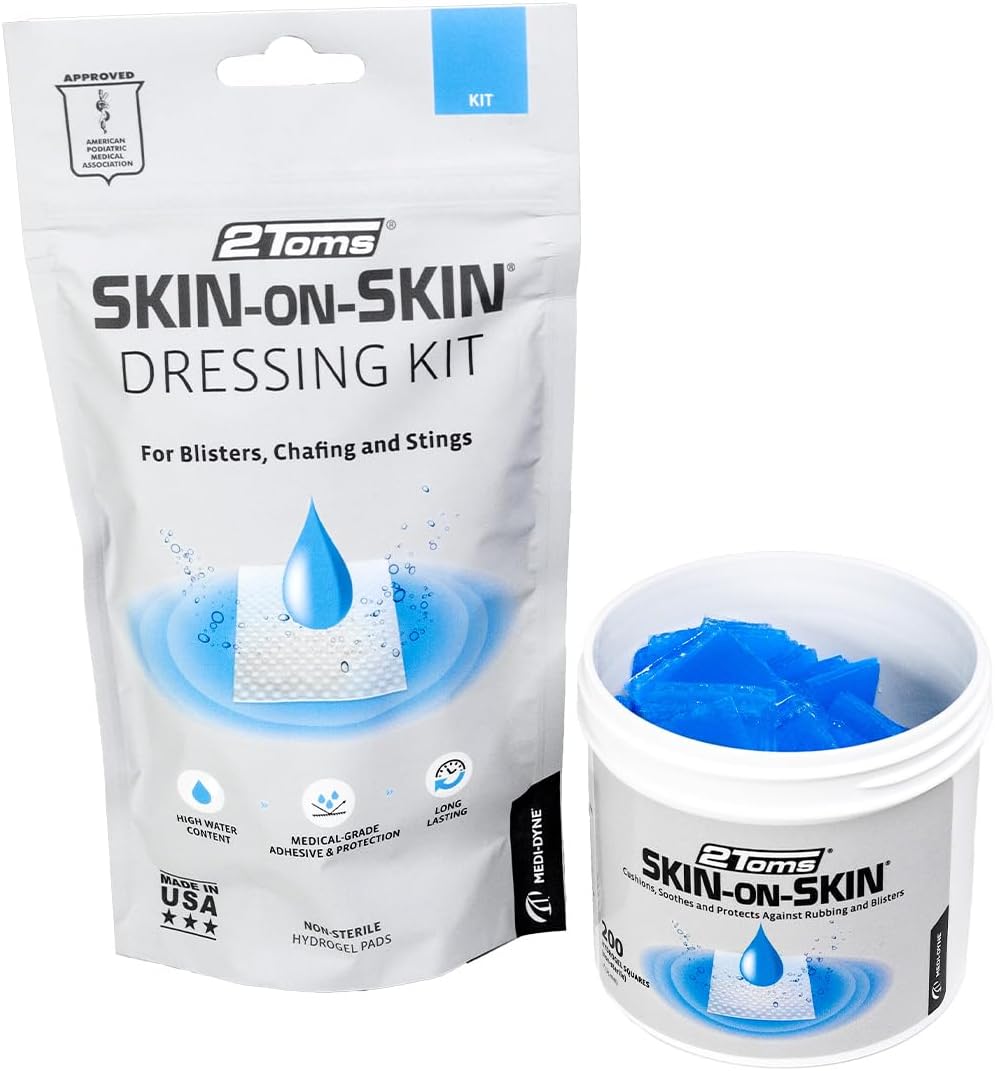 Amazon.com: 2Toms Skin-on-Skin Squares & Dressing Kit Bundle - Hydrogel Pads for Blisters ...
