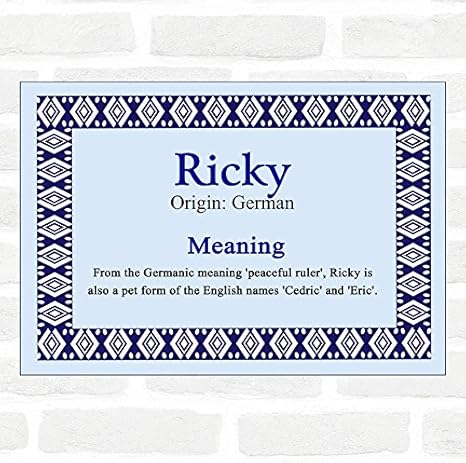Ricky Name Meaning Blue Certificate : Amazon.co.uk: Stationery & Office ...