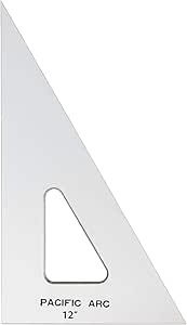 Pacific Arc Drafting Triangle, 12-inch, 30/60/90 Degrees, Clear Acrylic ...