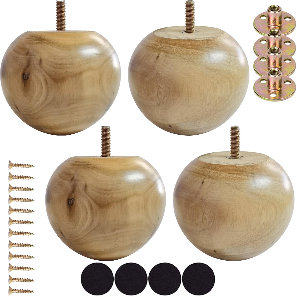 Amazon.com: Btibpse 3 Inch Wooden Sofa Legs Solid Wood Sofa Furniture ...