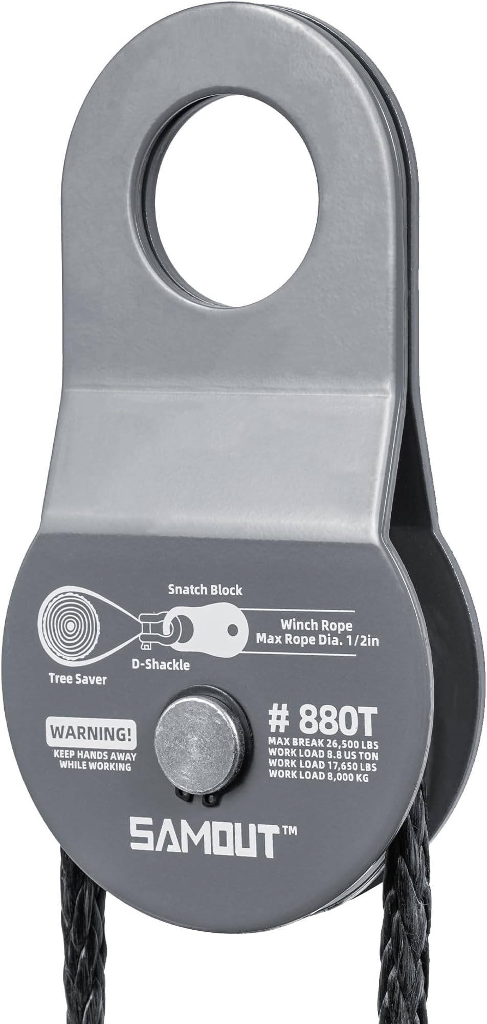 Amazon.com: METOWARE Snatch Block Pulley,Heavy Duty 10 Ton Winch Snatch ...