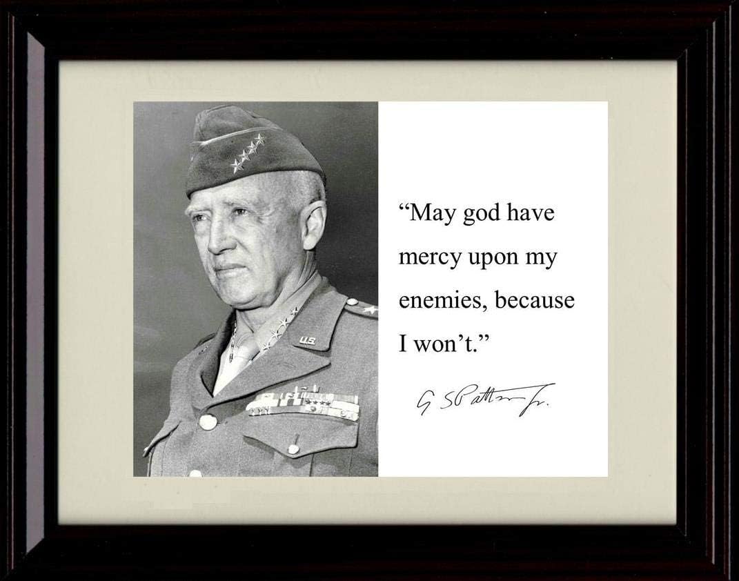 Amazon.com: George Patton Quote - Mercy on My Enemies - Framed Print ...
