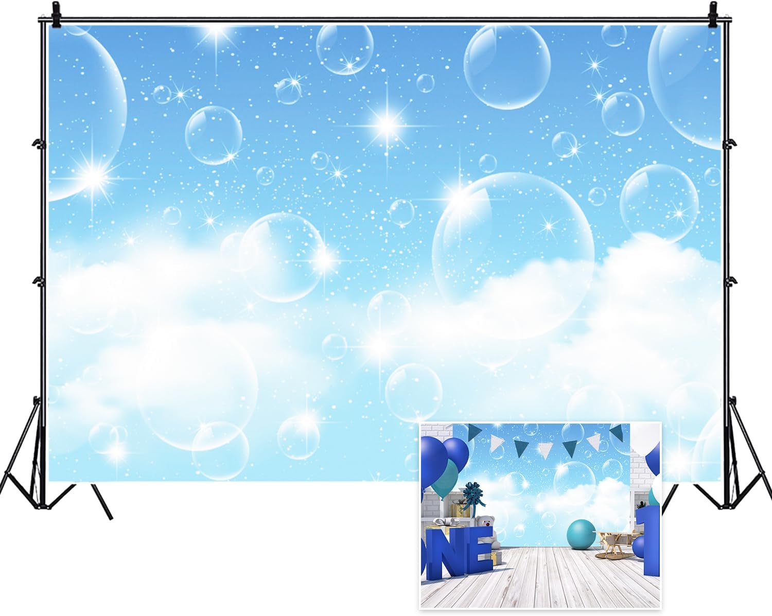 Amazon.com : DORCEV Blue Sky Vinyl Backdrop, 8x5ft, for Birthday ...