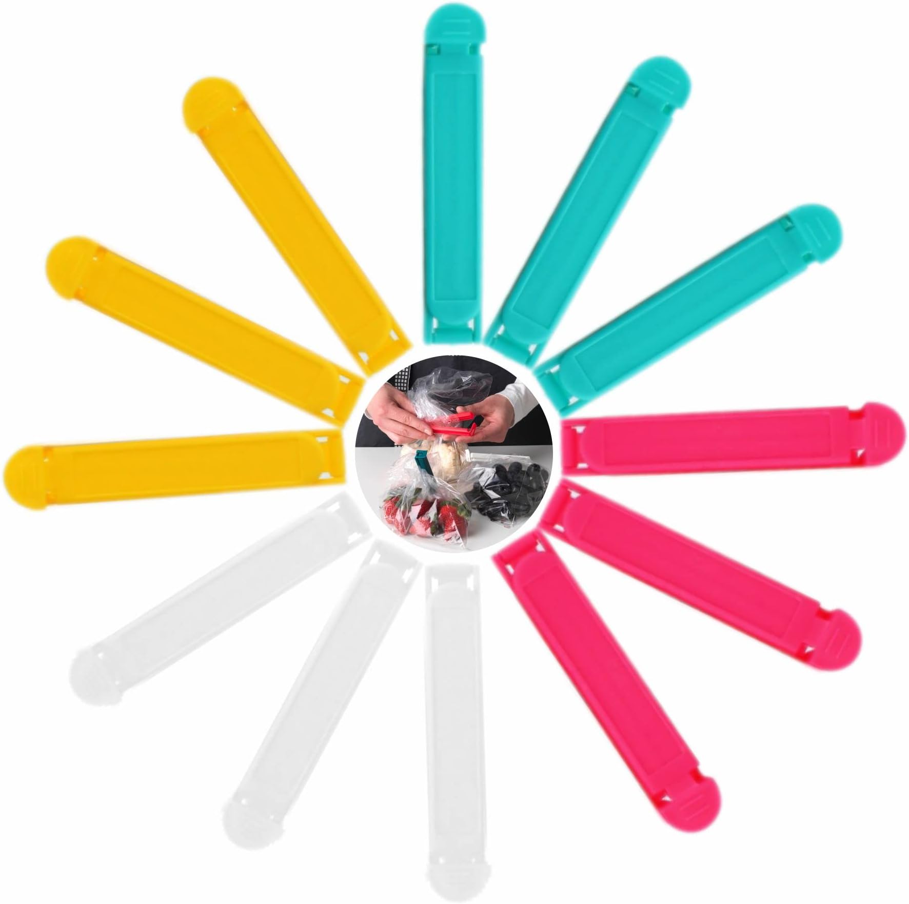 12 Pieces Food Sealing Clips, Clip Closure Bag, Plastic Food Tongs ...