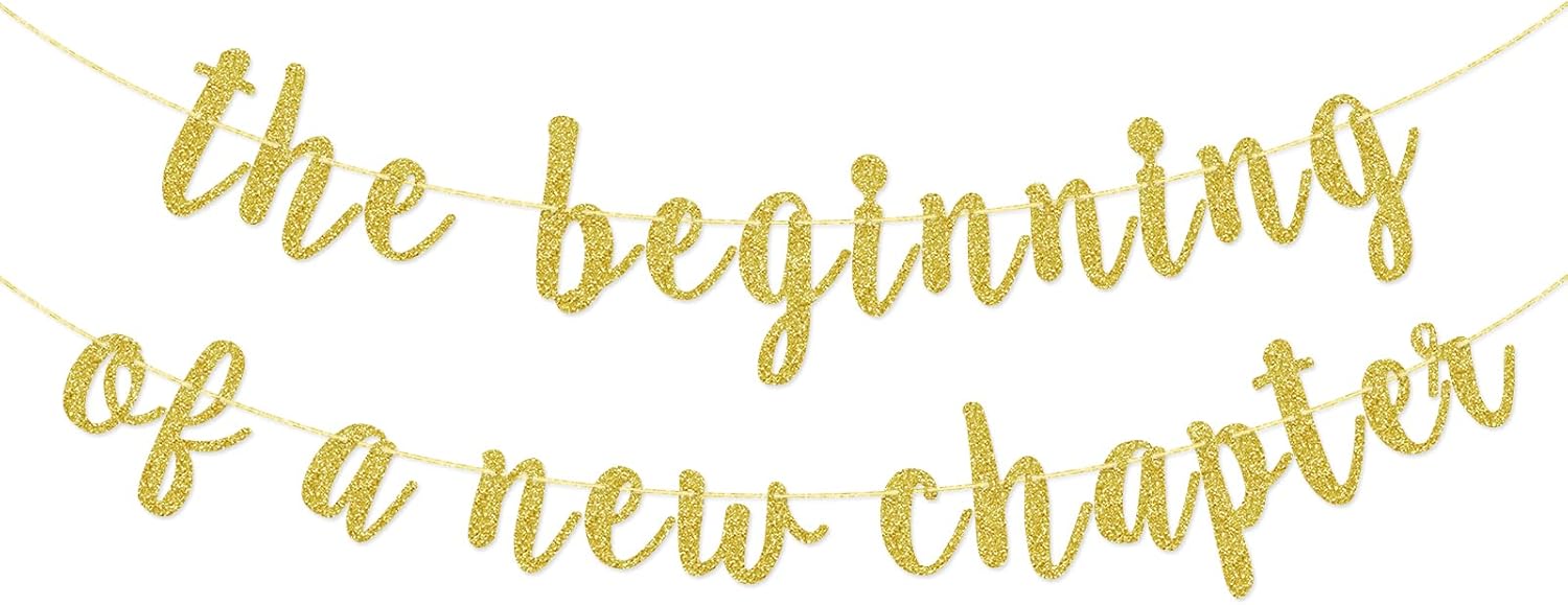 Amazon.com: The Beginning Of A New Chapter Banner, Baby Shower ...