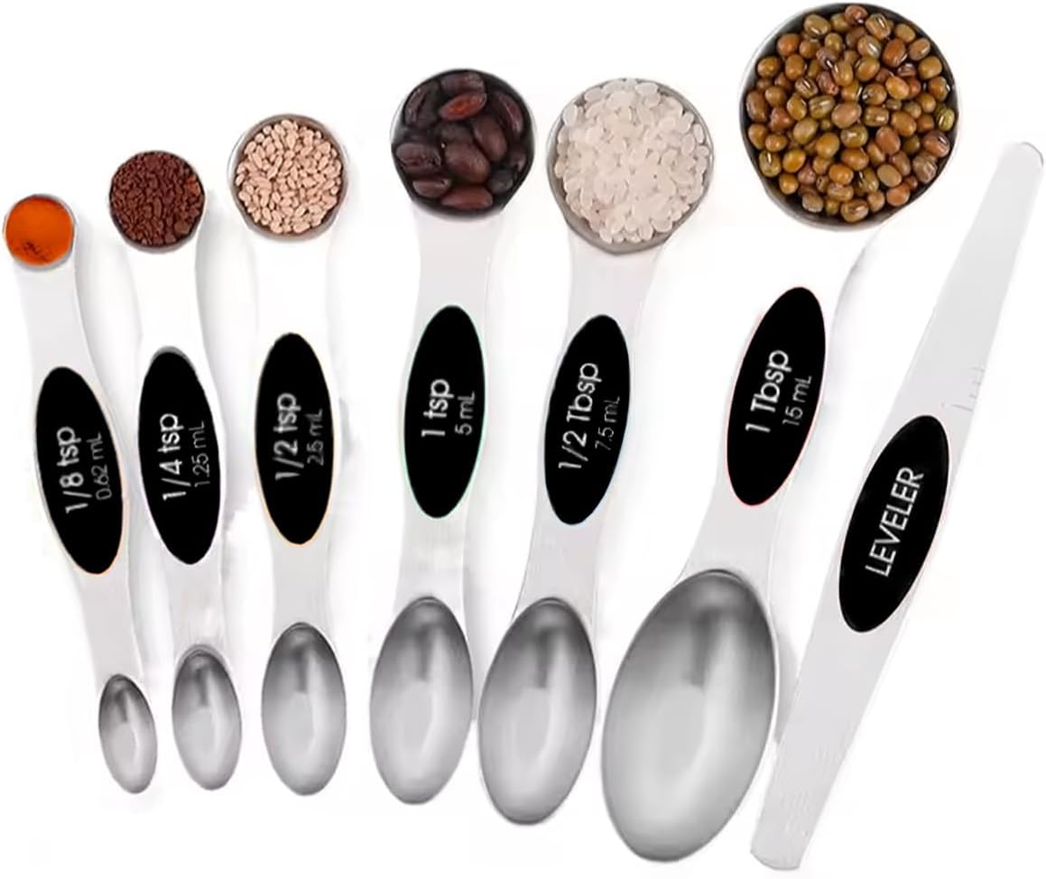 Amazon.com: Set of 7 Stainless Steel Magnetic Measuring Spoons Set with ...