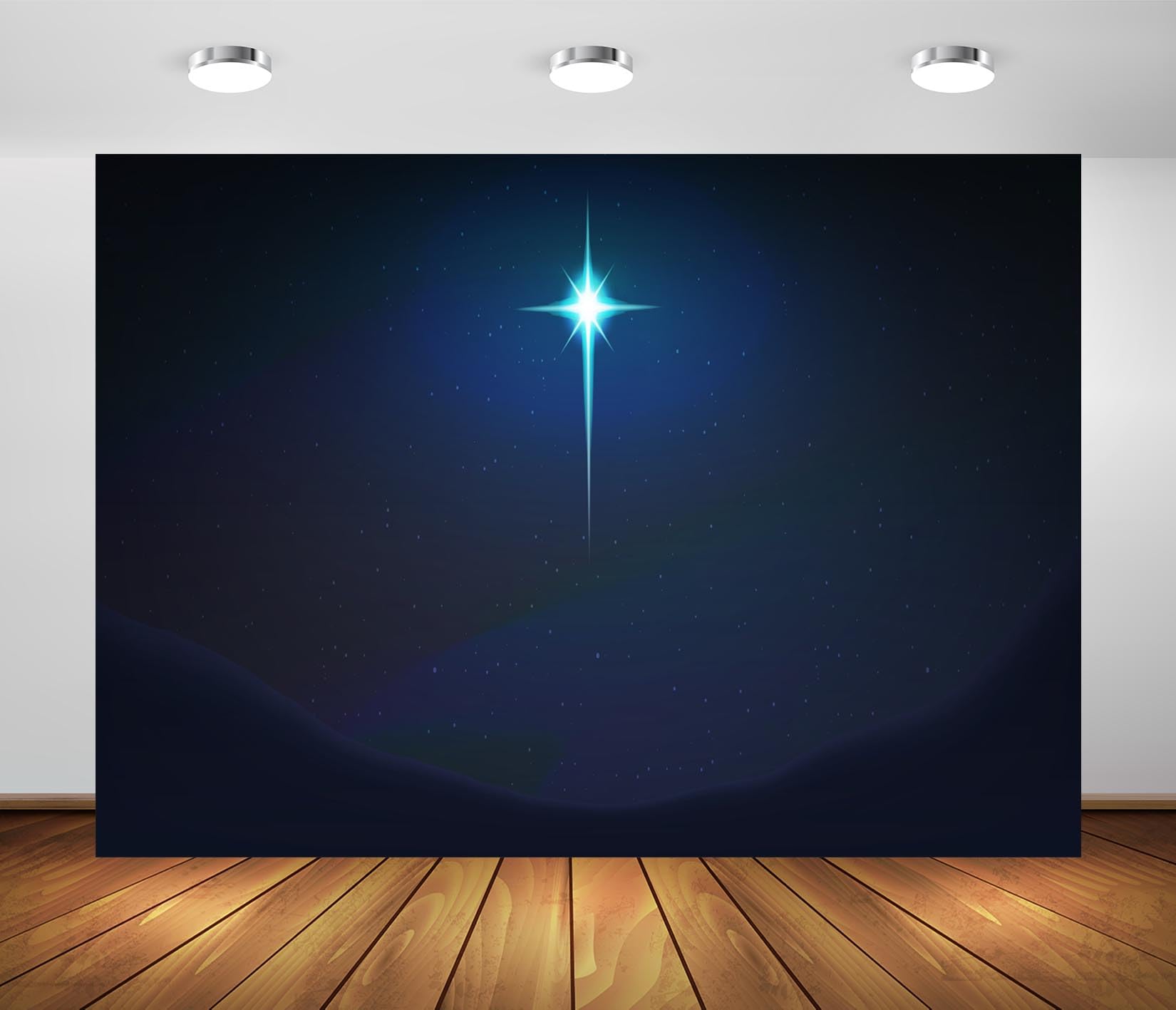 Amazon.com : BELECO 7x5ft Fabric Star Night Backdrop Holy Christmas ...