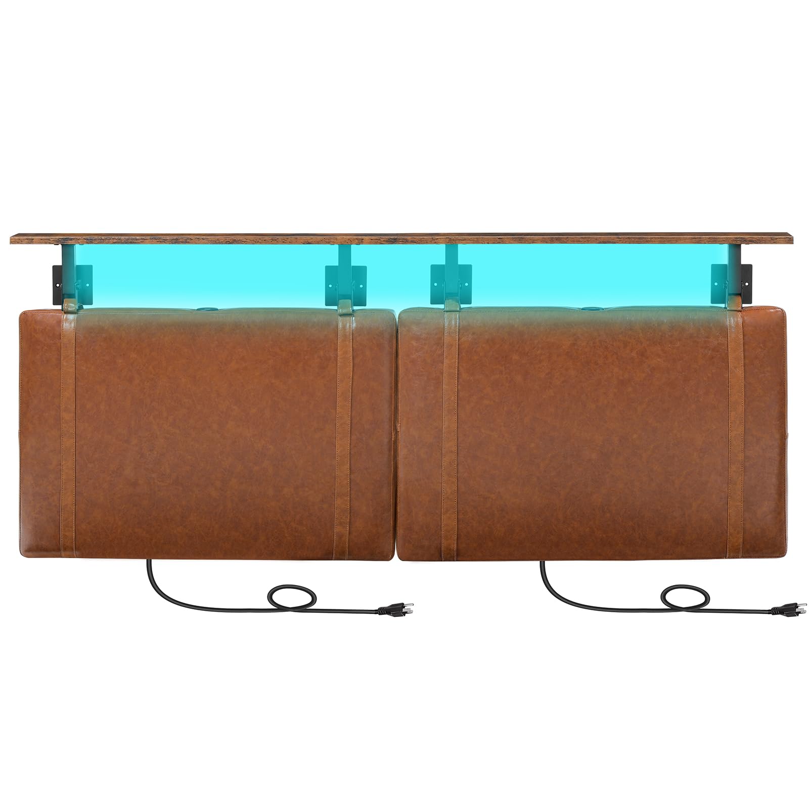 HOOBRO Queen Size Headboard, Wall Mount Hanging Headboard with 4 USB ...