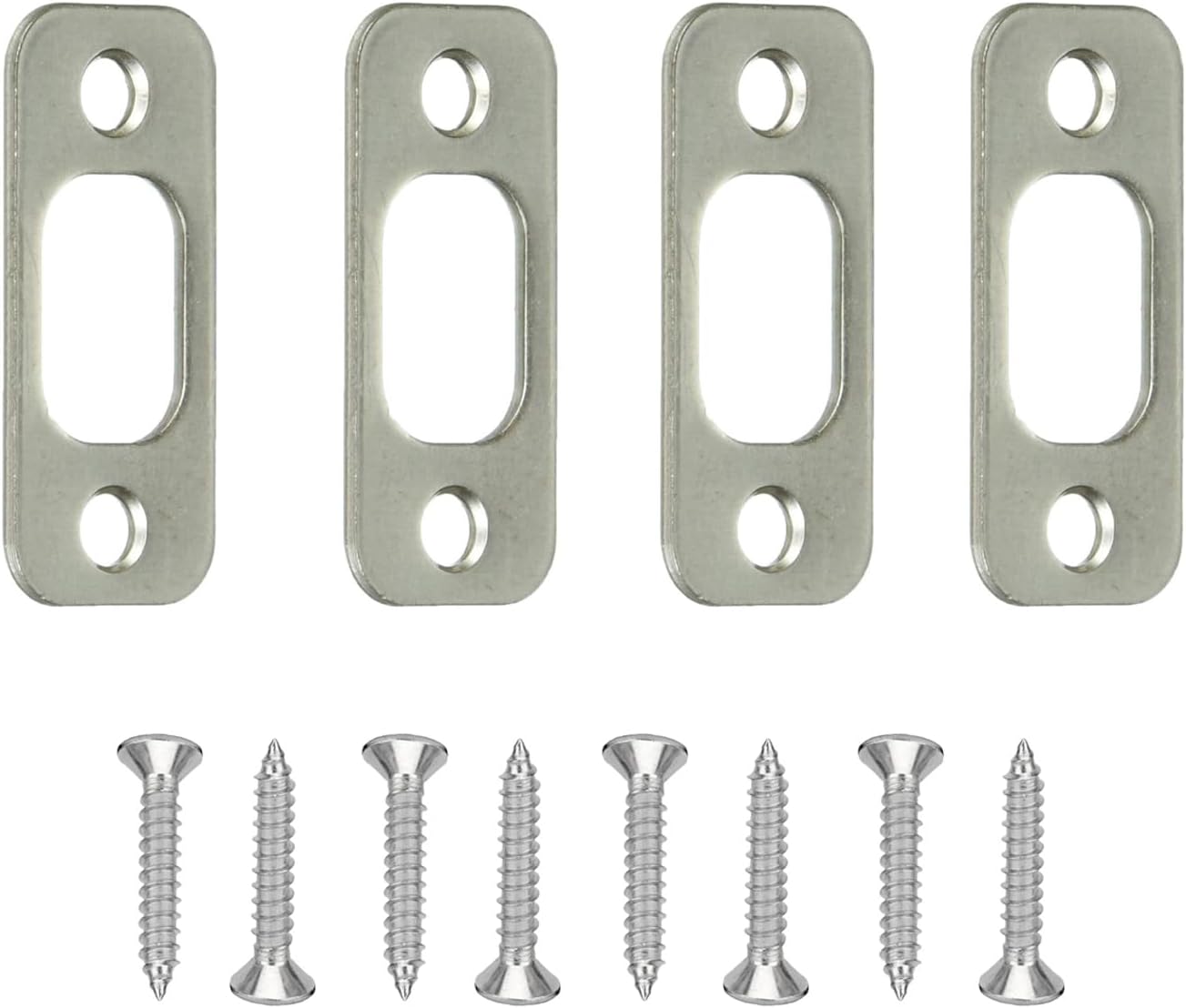 Deadbolt Strike Plate Door Backplate 1" x 2-1/4" Round Corner Satin ...
