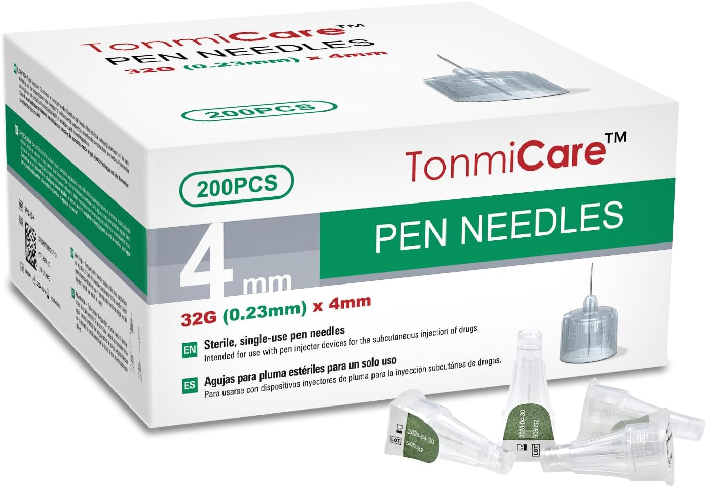 Amazon.com: Tonmicare Pen Needles 32g 4mm Ultra Fine, Compatible with ...