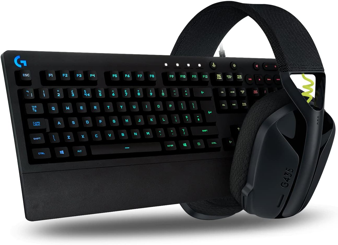 Logitech G213 Prodigy Gaming Keyboard, Black, with G435 LIGHTSPEED and ...