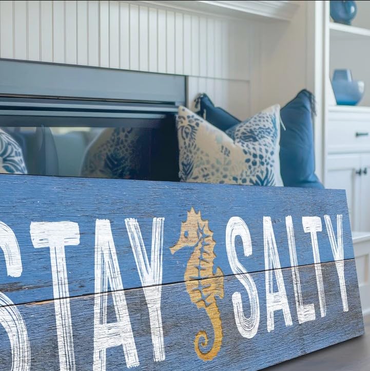 Amazon.com: Tailored Canvases Stay Salty Coastal Sign VII - Coastal ...