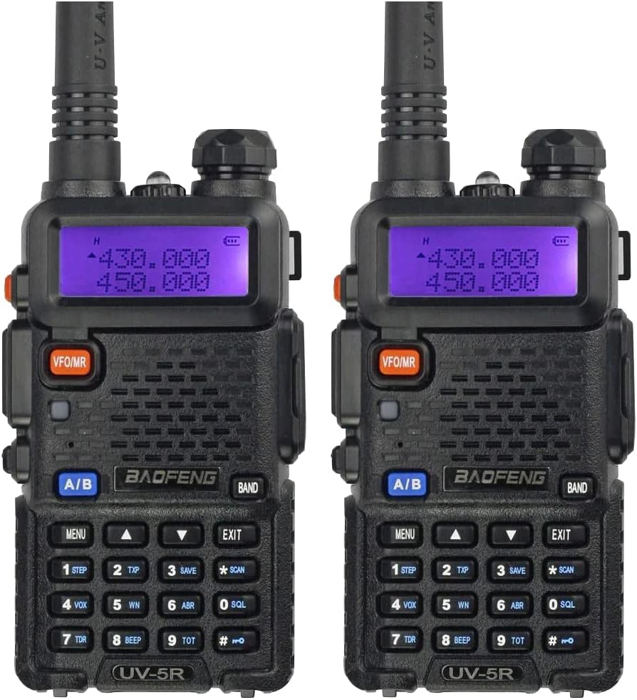 Amazon.com: BAOFENG UV-5R Two Way Radio Handheld Ham Radio Dual Band Walkie Talkie (5R-2PACK ...