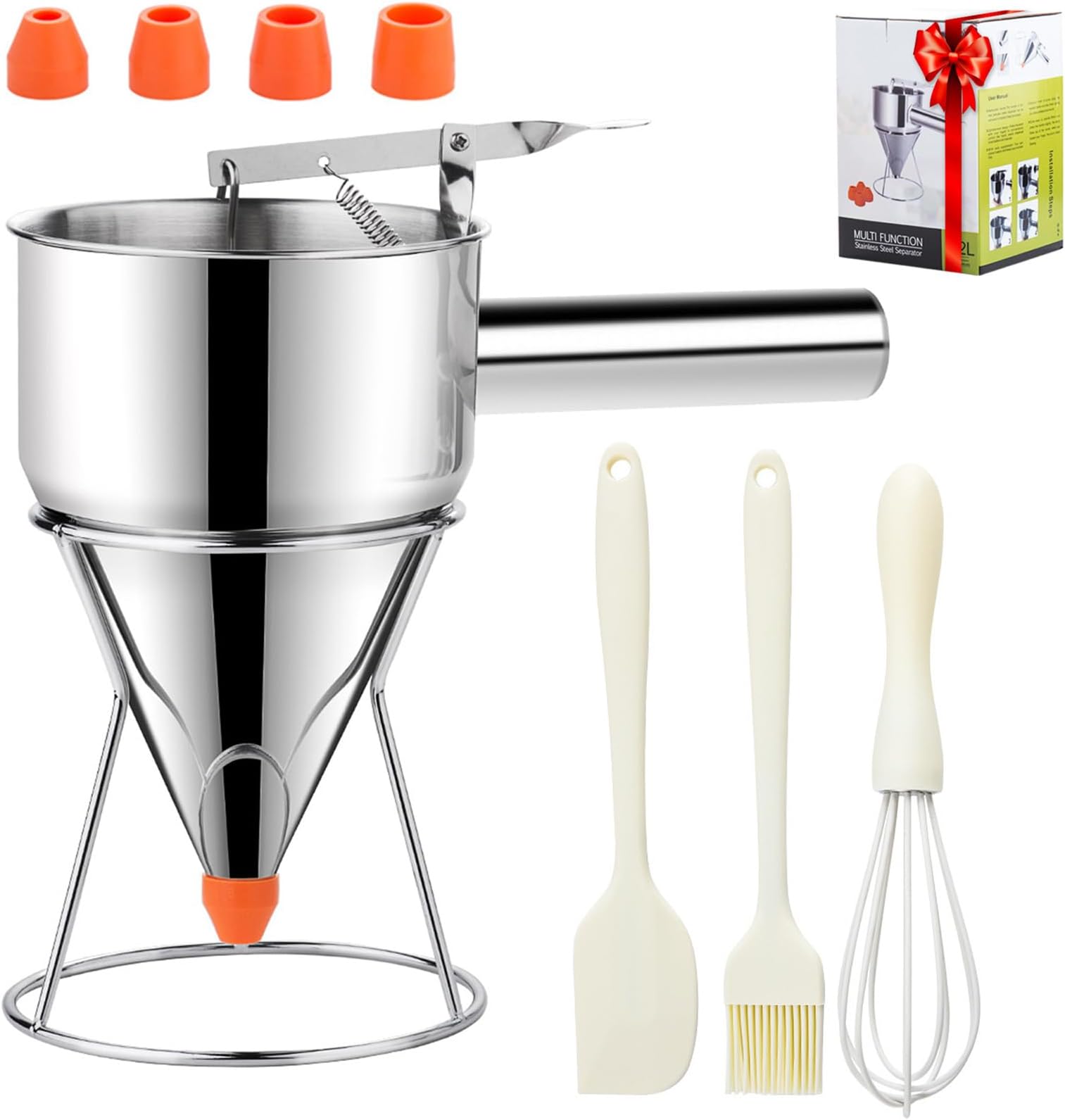 Amazon.com: 40oz Pancake Batter Dispenser, Stainless Steel Funnel Cake ...