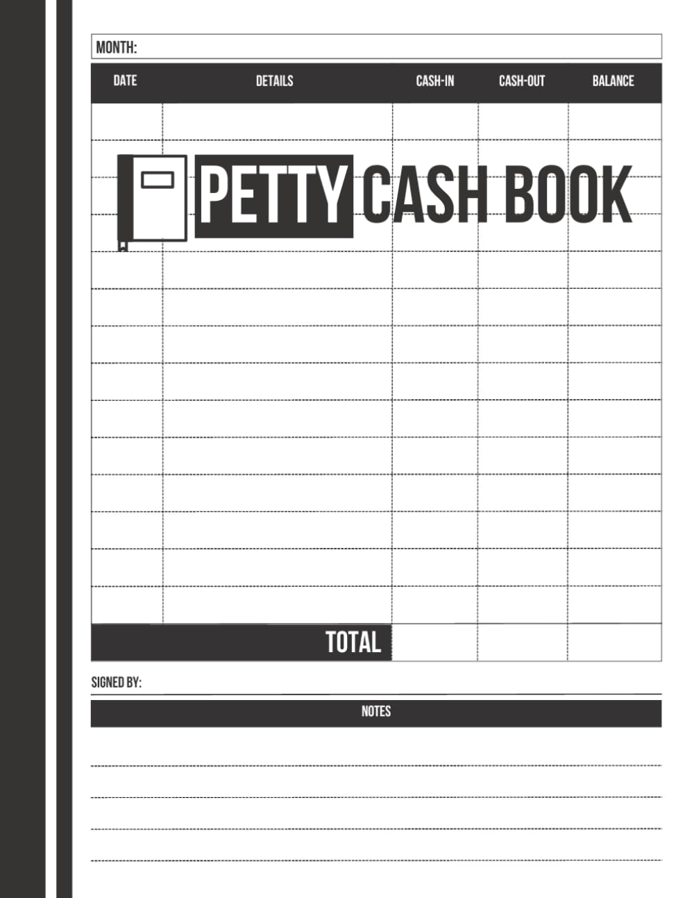 Amazon.com: Petty Cash Book: Cute Financial Record Keeping Logbook For ...