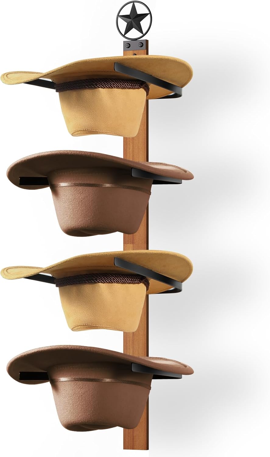 Amazon.com: FLUFFYTREE Cowboy Hat Rack, 4-Piece Western Hat Rack For ...