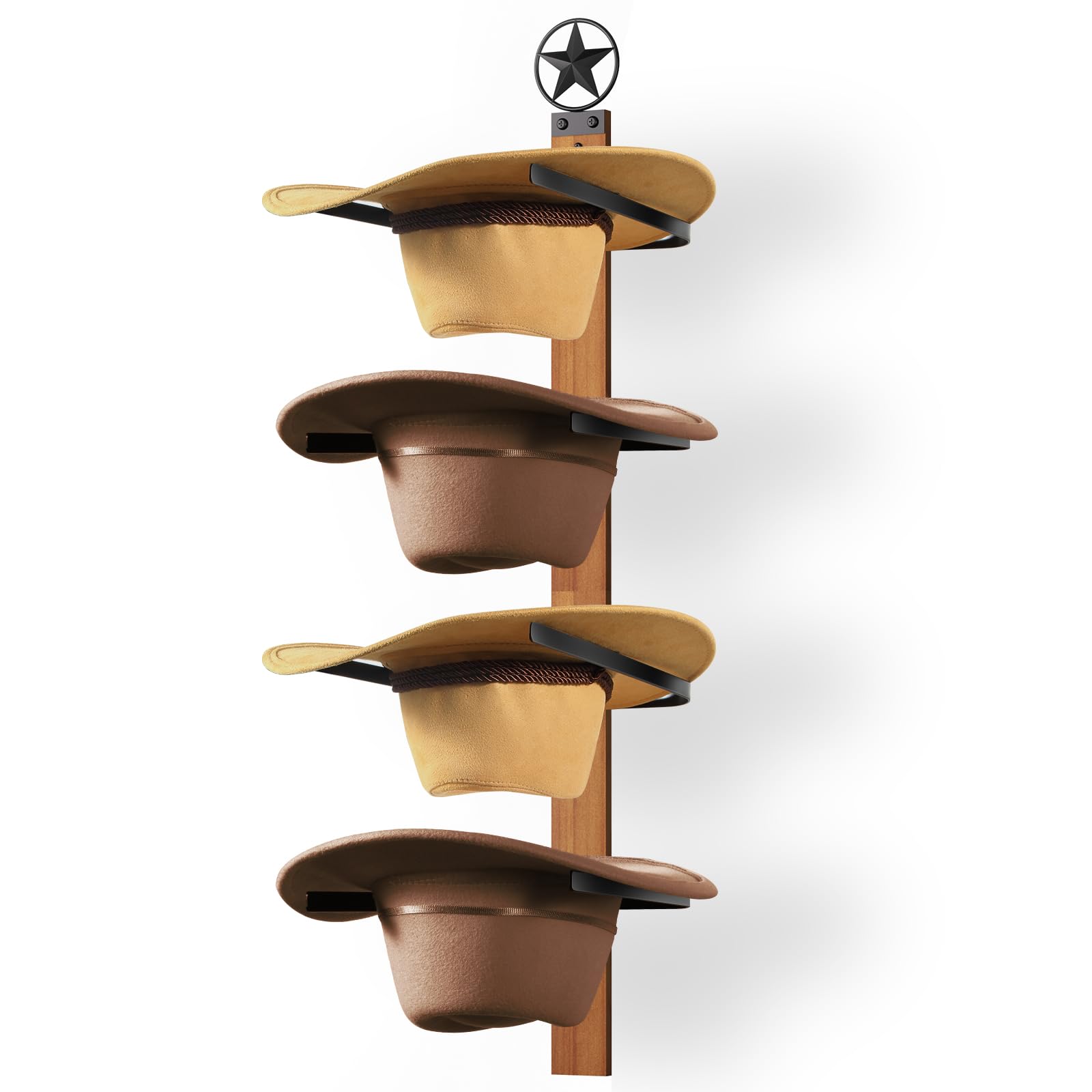 Amazon.com: FLUFFYTREE Cowboy Hat Rack, 4-Piece Western Hat Rack For ...