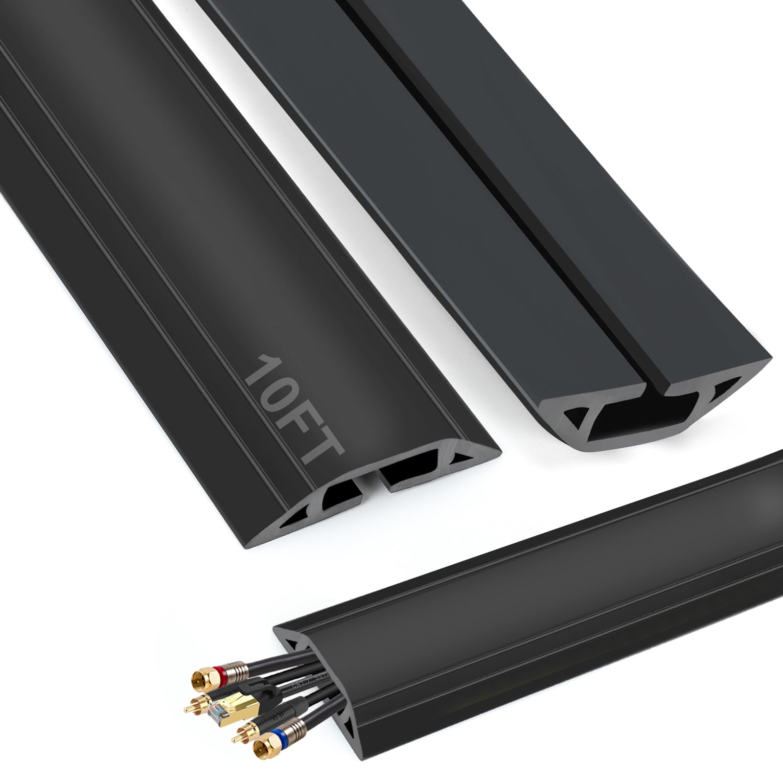 Amazon.com: TFMUZERT 10 ft Cord Covers for Wires on Floor, Heavy Duty ...