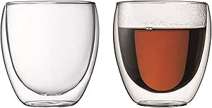 Bodum 4558-10 - Set de 2 Verres Double paroi, Transparent,250ml : Amazon.fr: Cuisine et Maison