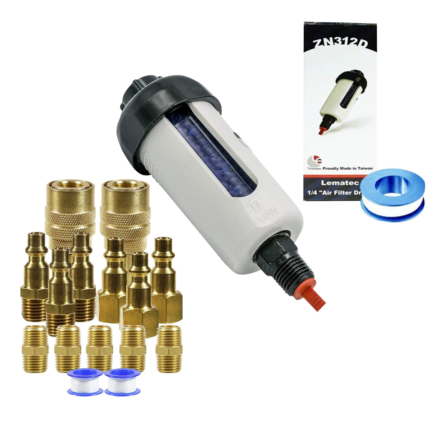 Amazon.com: ZN312-D-C1 Air Compressor Filter Dryer with Air Tool ...