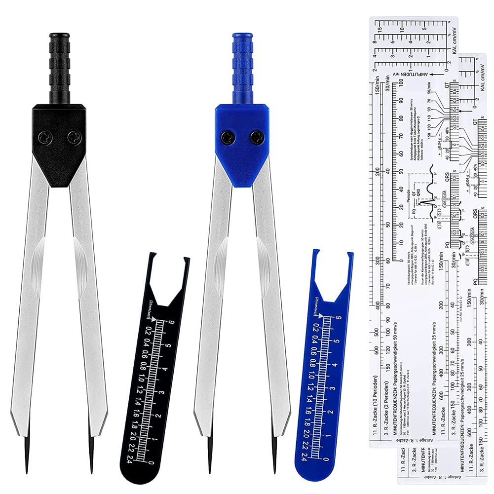 Buy Senmubery 2 Sets EKG Calipers and EKG Ruler Combination Set ...