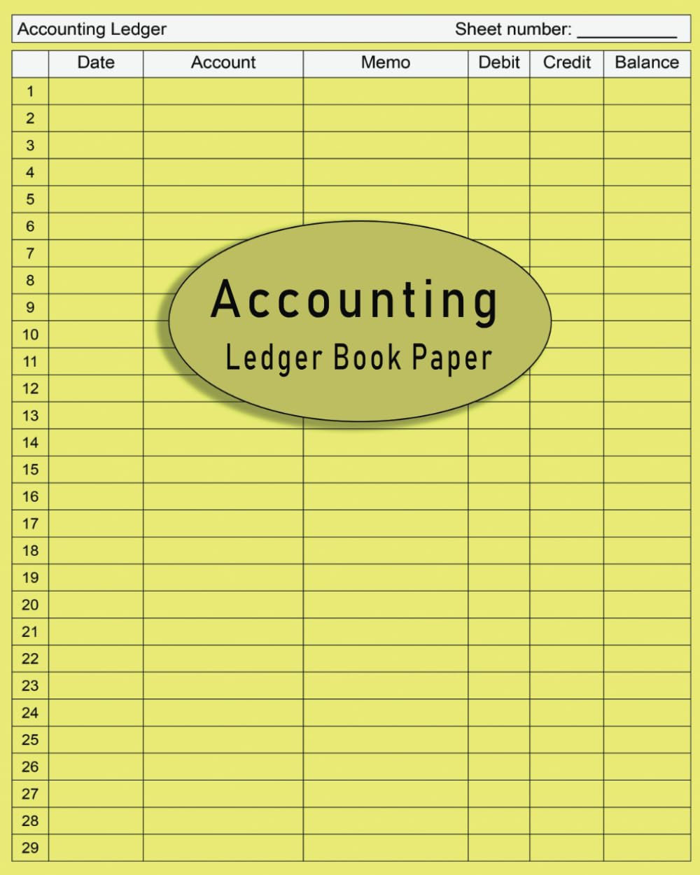Accounting Ledger Book Paper: Financial Ledger Journal | Simple ...