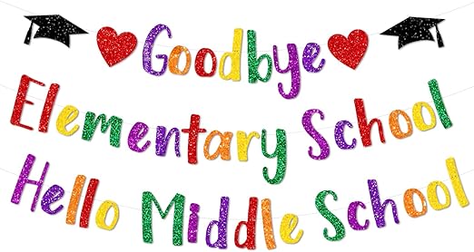 Amazon.com: Goodbye Elementary Hello Middle School Banner, 5TH Grade ...