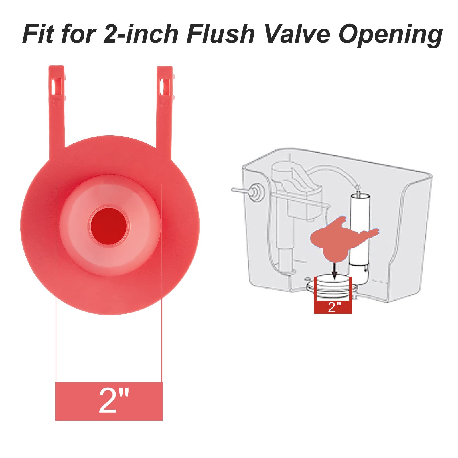 Snapklik.com : 2 Pack Toilet Flappers, Universal 2 Inch Toilet Flapper ...