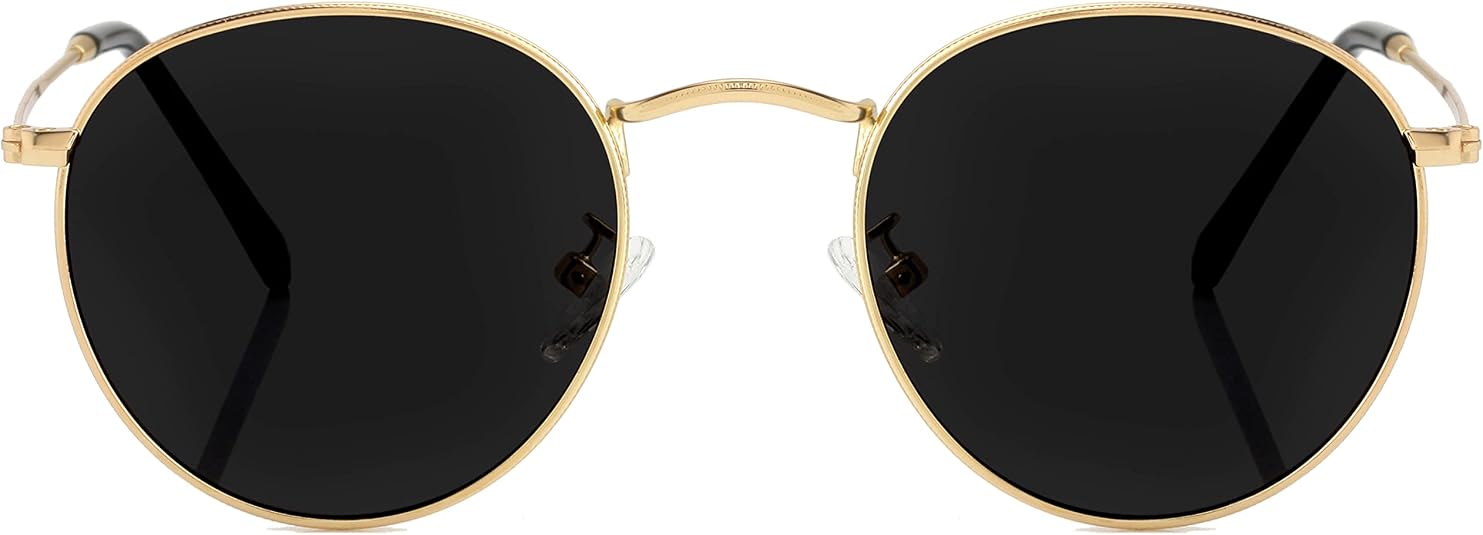Amazon.com: Kursan Small Round Metal Polarized Sunglasses for Men Women ...