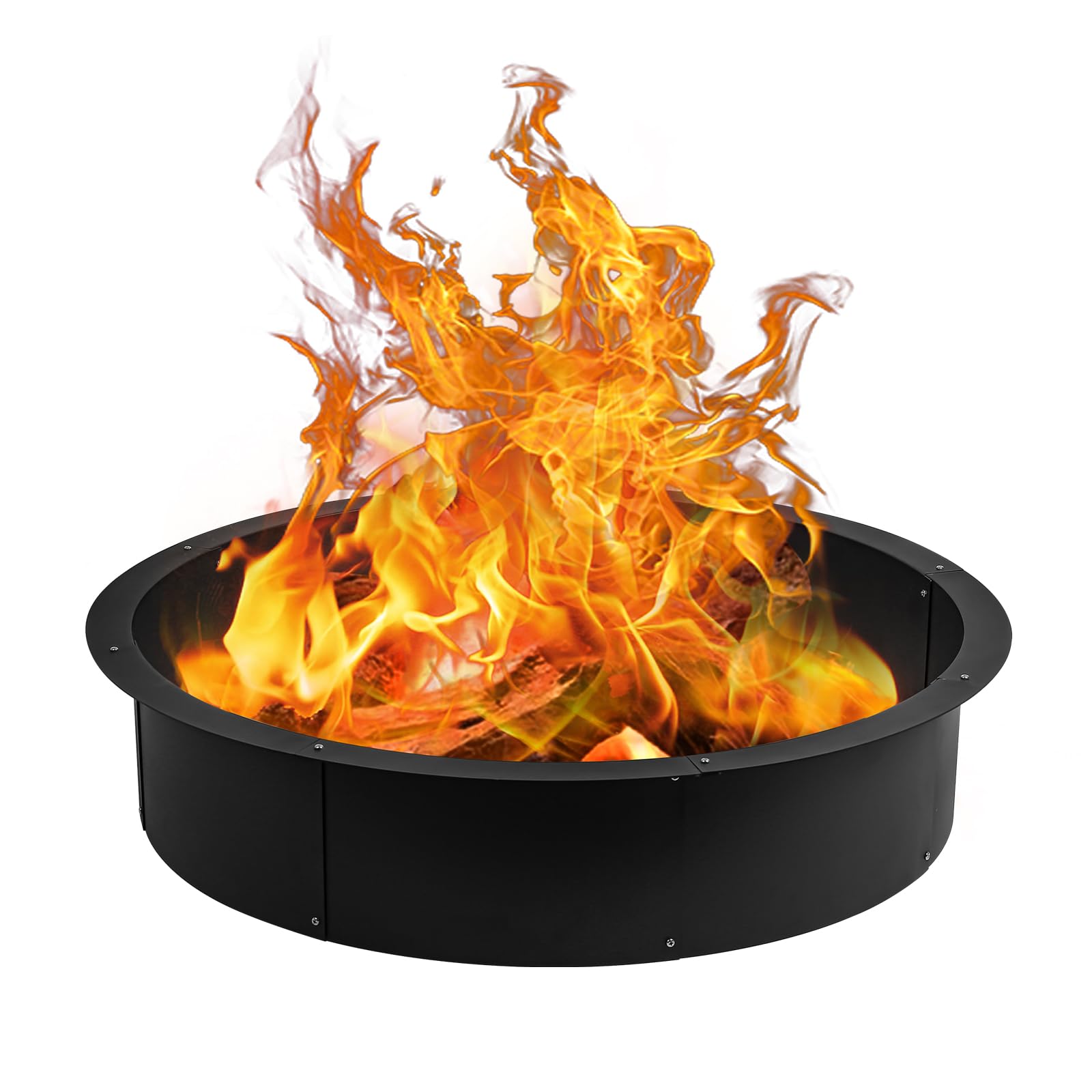 Snapklik.com : 36 Inch Round Fire Pit Ring, Outdoor Fire Pit Liner Ring ...