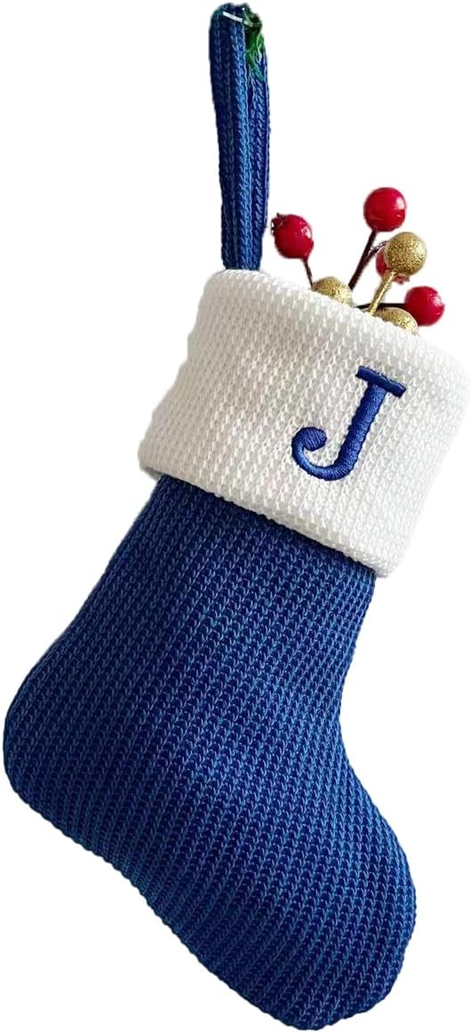 Amazon.com: Zocvyi 9 inch Monogram Stocking Mini Cute Knit Embroidered ...