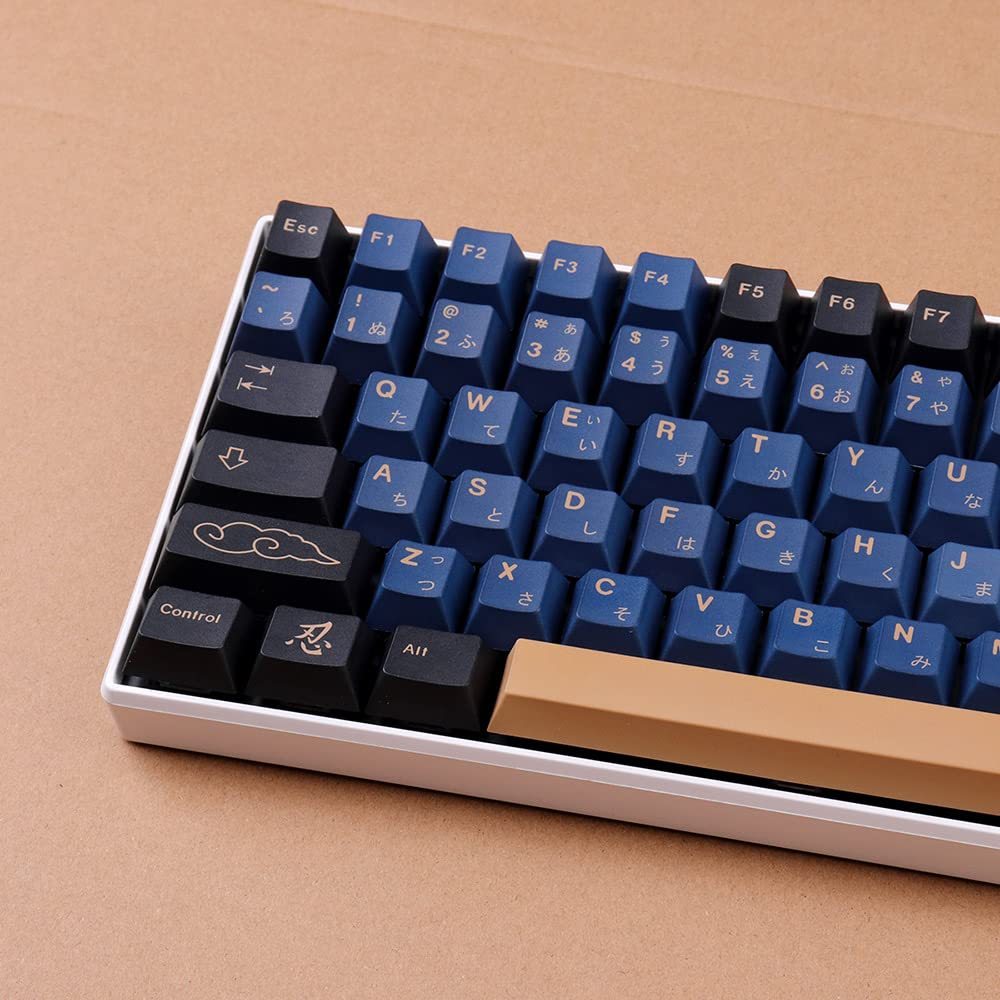Blue Samurai Keycaps 129 Keys PBT Cherry Profile Keycaps Dye ...
