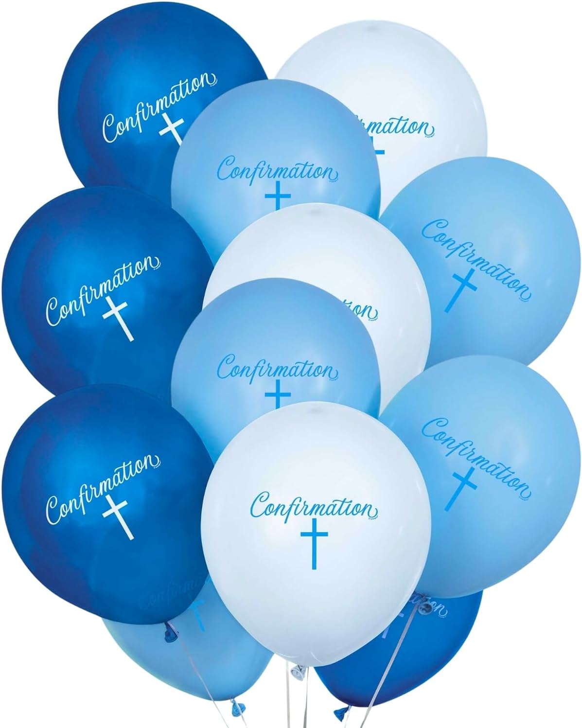Amazon.com: Unique Fancy Blue Cross First Holy Communion Latex Balloons ...