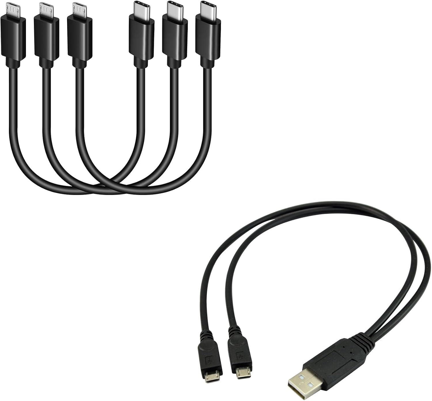 Amazon.com: UCEC Dual Micro USB Splitter Charge Cable & 3PCS Short USB ...