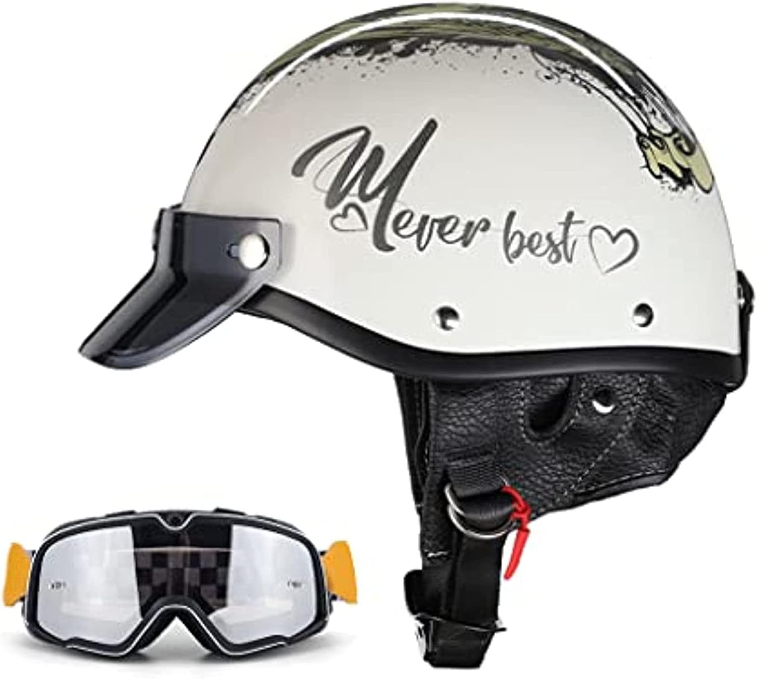 Amazon.com: Vintage Motorcycle Helmet Adults Open Face Motorbike Half ...