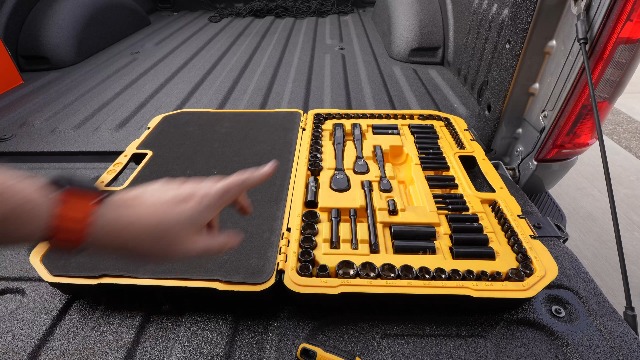 Watch Dewalt Black Chrome Mechanic Tool Set long lasting on Amazon Live