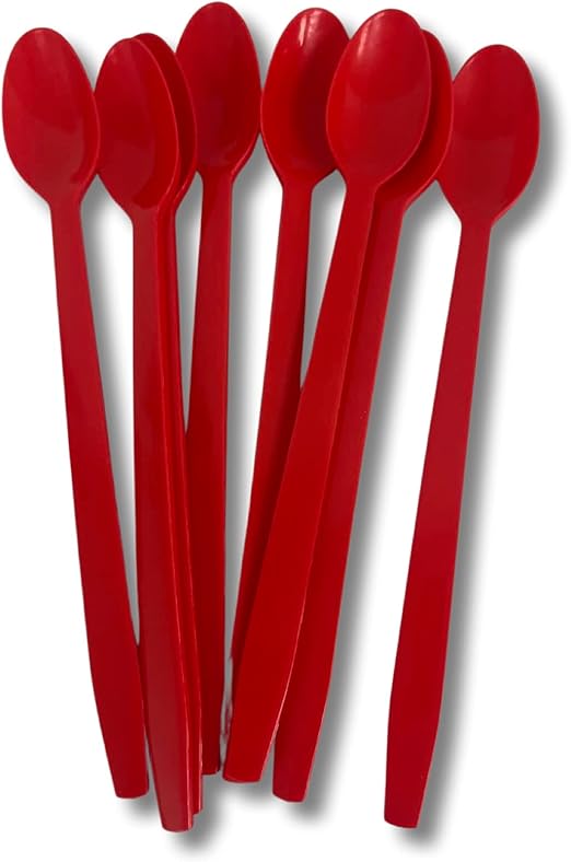 Amazon.com: 8" Red Plastic Sundae/Soda Spoon 50 Pack : Health & Household