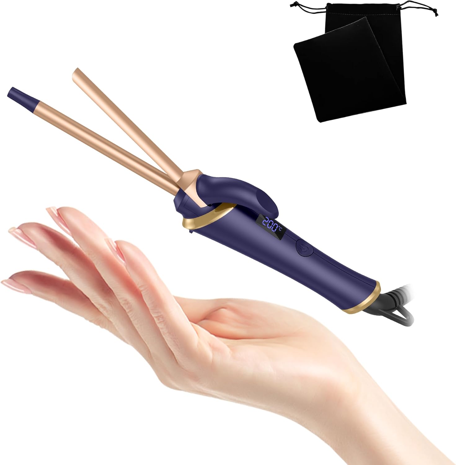 Mini Curling Tongs, 9mm Travel Curling Tongs, Small Curling Tongs for ...