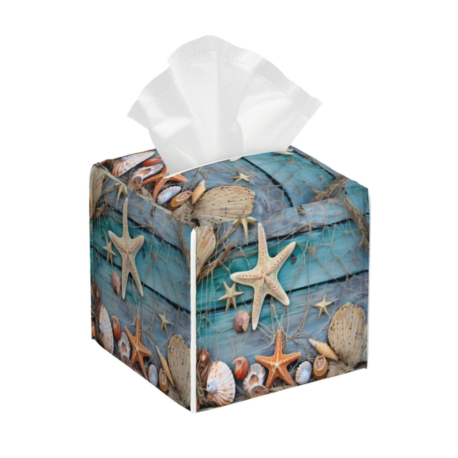 Amazon.com: Seashell Beach Starfish Summer Square Tissue Boxes, Tissue ...