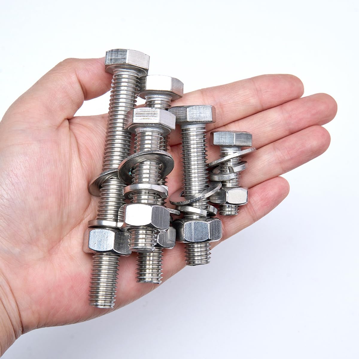 Snapklik.com : 608 Pcs Hex Screw And Nut Set - Silver 304 Stainless ...