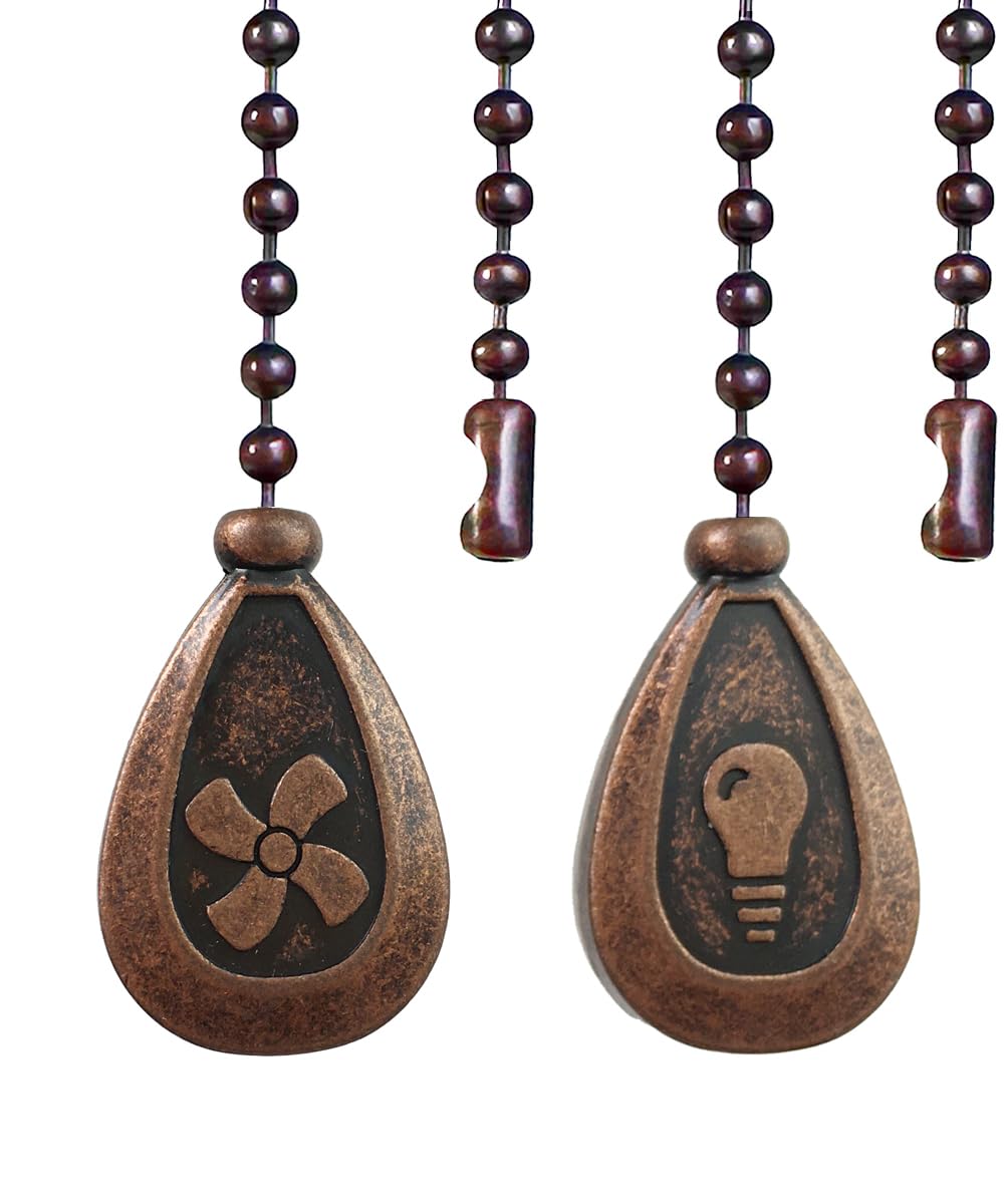 OMYZERO 2Pcs Ceiling Fan Pull Chain Set, 12Inches Decorative Fan Pull ...