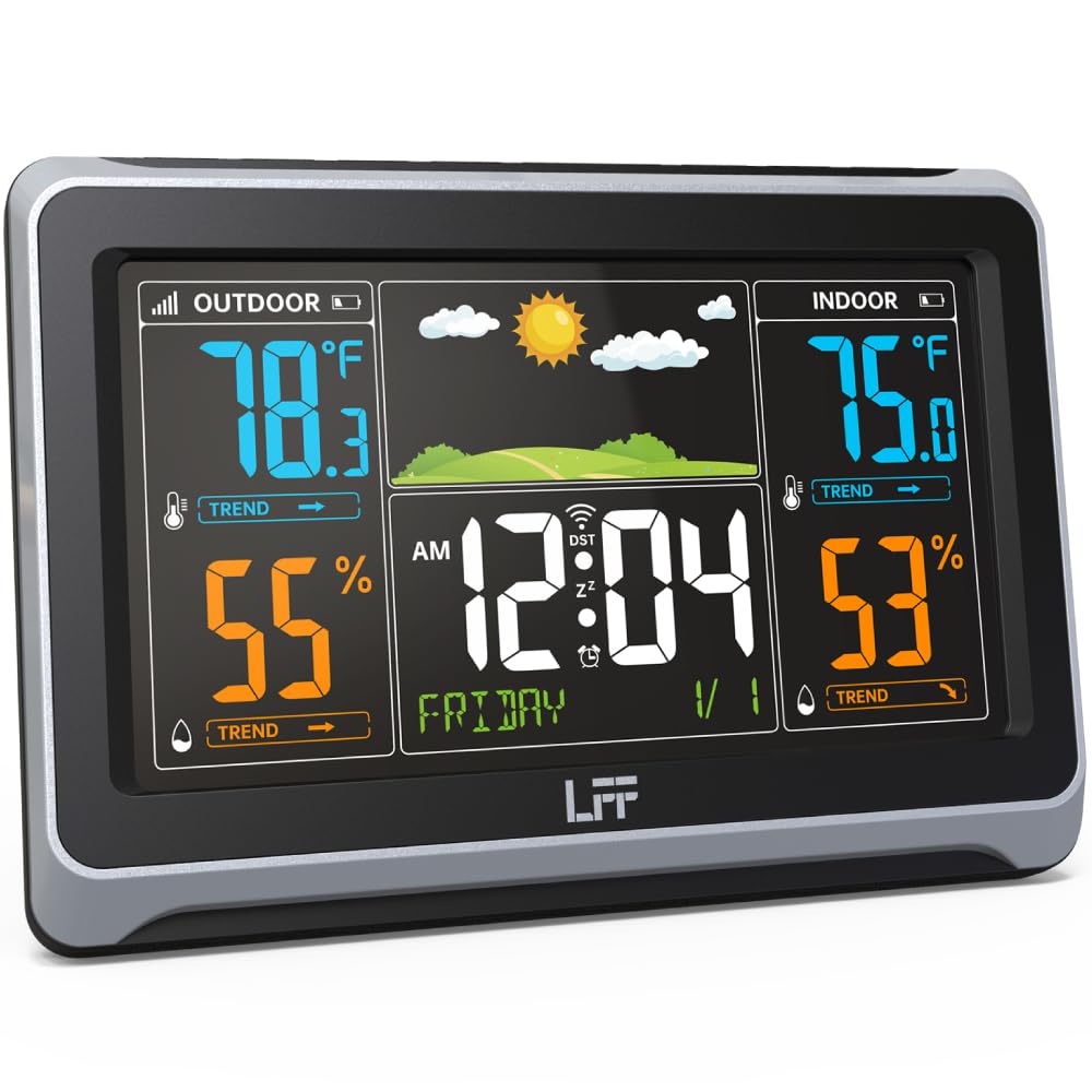 Snapklik.com : Weather Stations Wireless Indoor Outdoor, LFF Weather ...