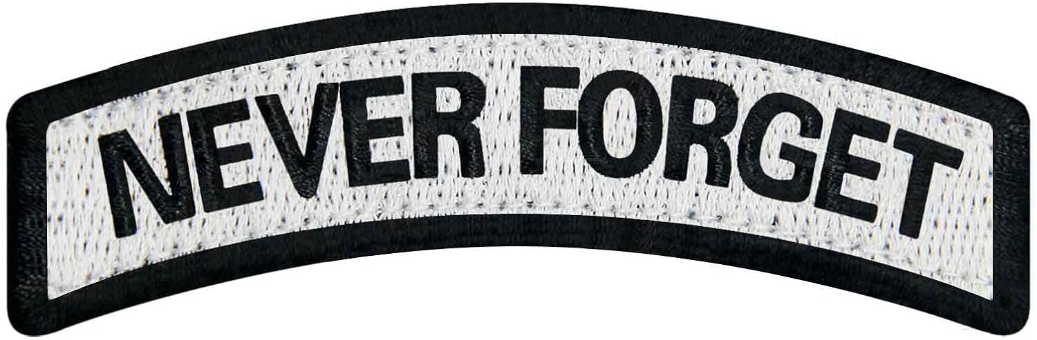Amazon.com: Never Forget Tactical Patch Embroidered Morale Badge Applique Hook & Loop Emblem ...