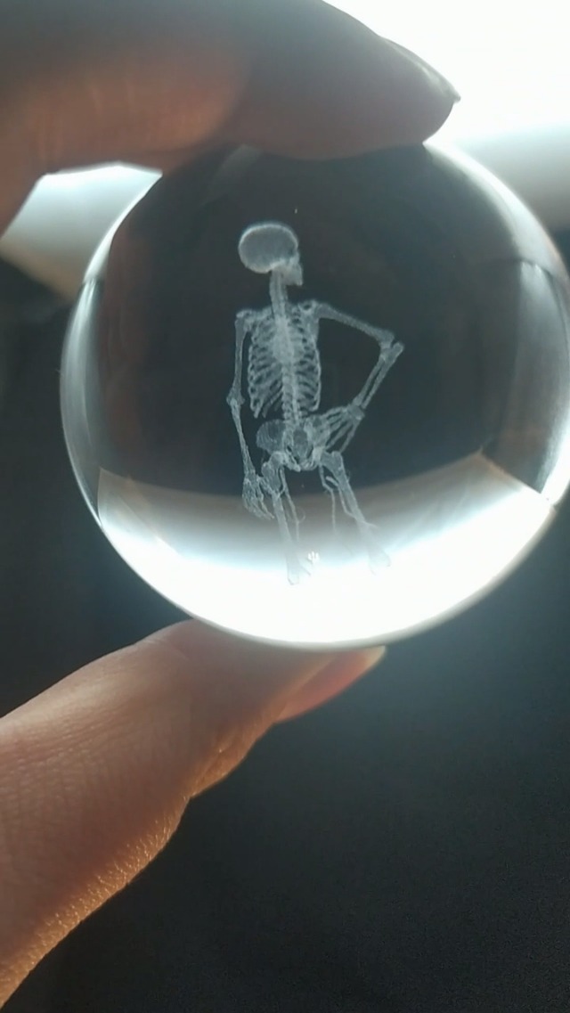 Watch 3D Crystal Ball with Human Skeleton Skull Glass Balls on Amazon Live