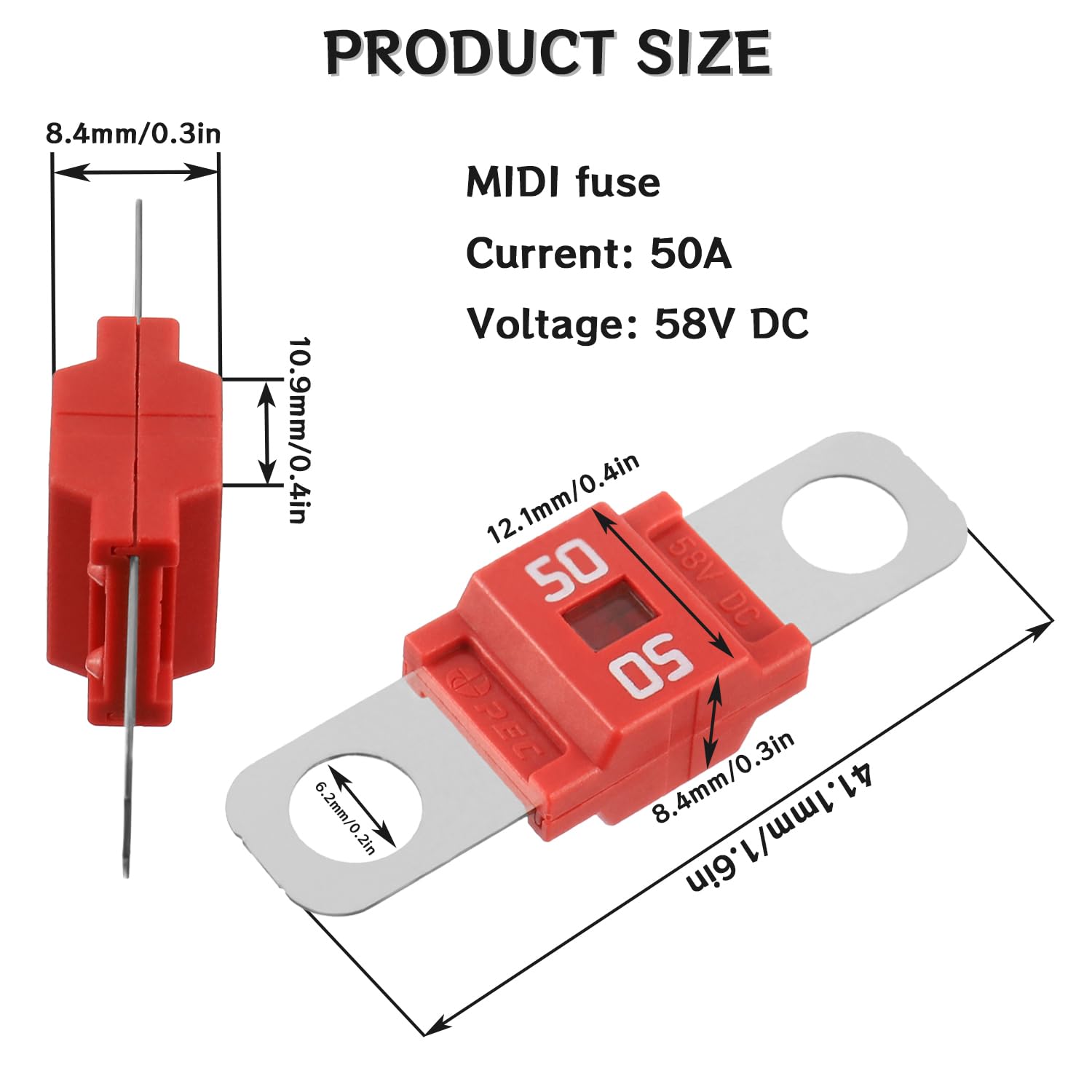 Snapklik.com : SIGANDG AMI/Midi Fuse 50A High Current Bolt-on Fuse 50 ...