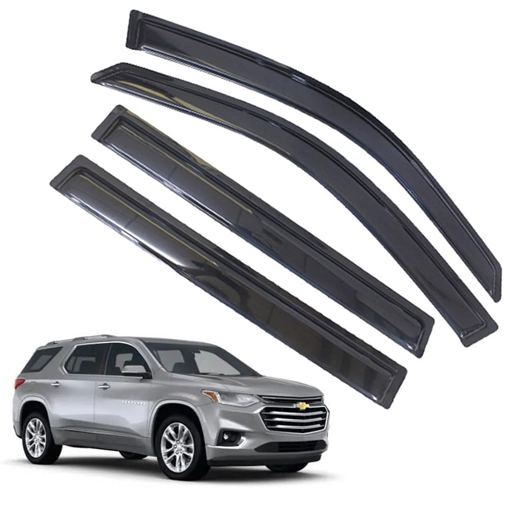 Amazon.com: Rain Guards for Chevrolet (Chevy) Traverse 2018-2023, Tape ...
