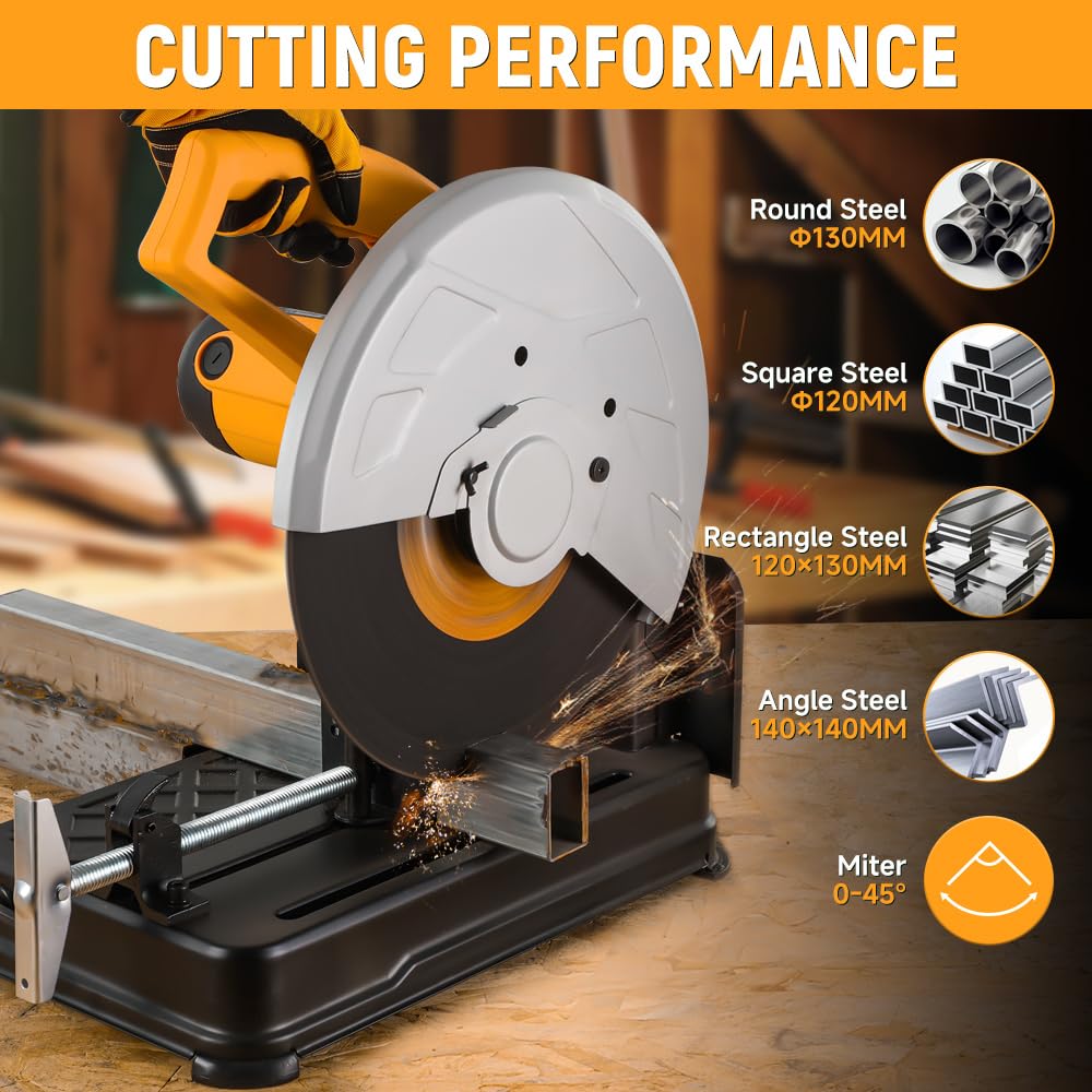 Snapklik.com : Hoteche 14-Inch Metal Cutting Chop Saw 2100W Heavy-Duty ...