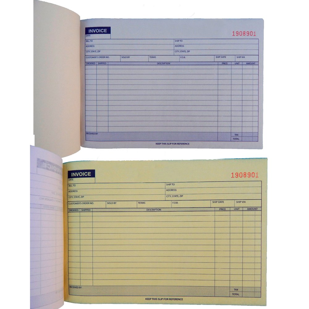 Snapklik.com : 5 Books Carbonless Invoice Receipt Record 2 Part 50 Sets ...