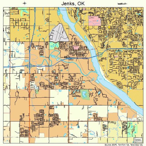 Amazon.com : Large Street & Road Map of Jenks, Oklahoma OK - Printed ...