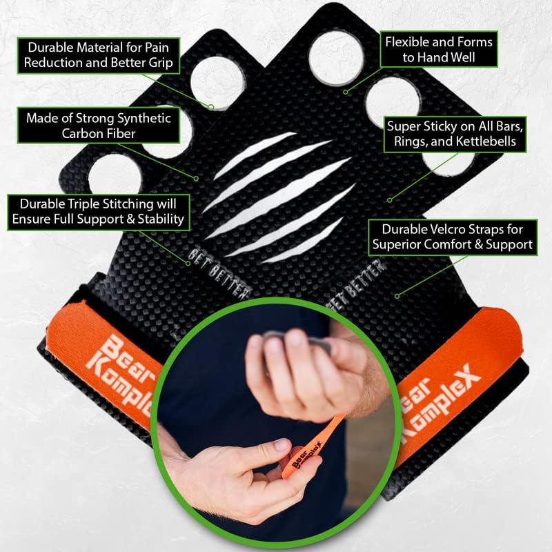 Snapklik.com : Bear KompleX 2 And 3 Hole Carbon Hand Grips For Crossfit ...